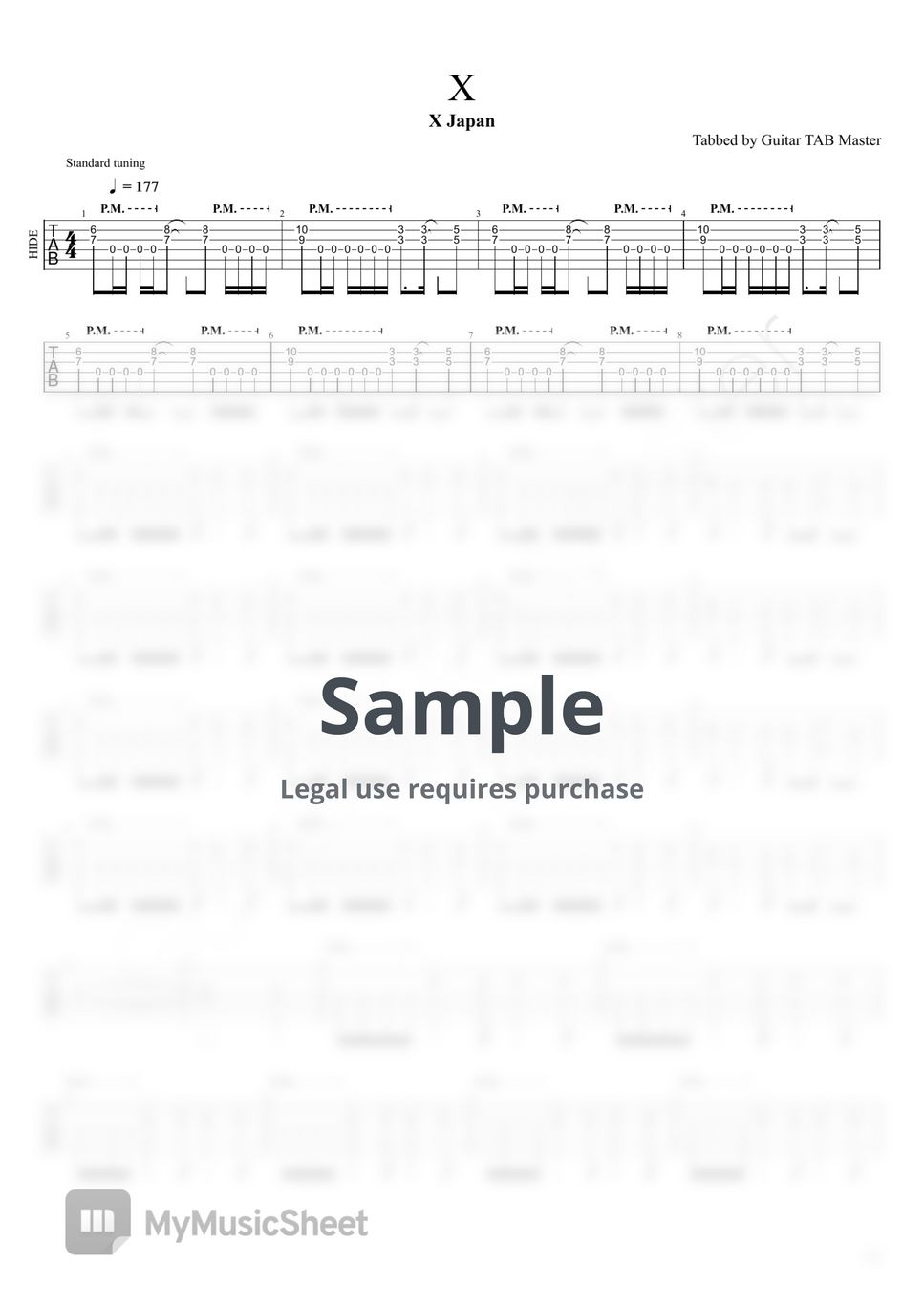 X japan - X Sheets by Guitar TAB Master