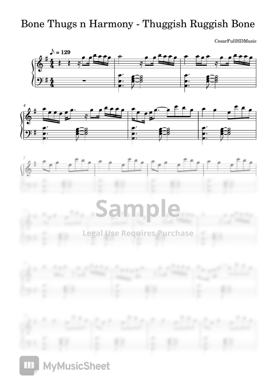 Bone Thugs n Harmony - Thuggish Ruggish Bone 악보