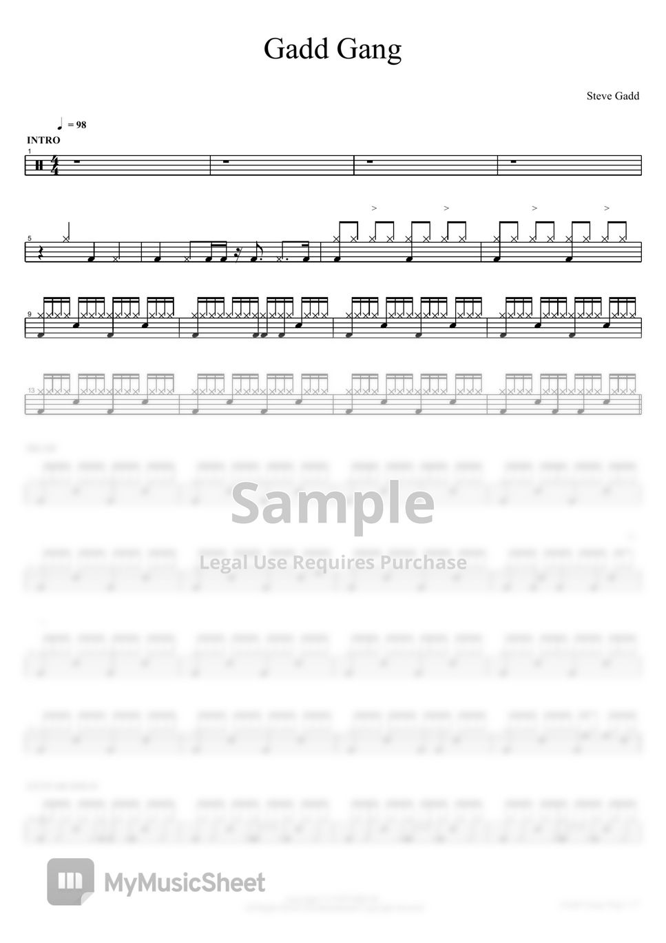 Steve Gadd - Gadd Gang Sheets by COPYDRUM