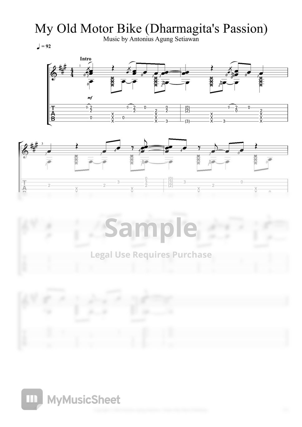 Antonius Agung Setiawan - My Old Motor Bike (Dharmagita's Passion) Hoja