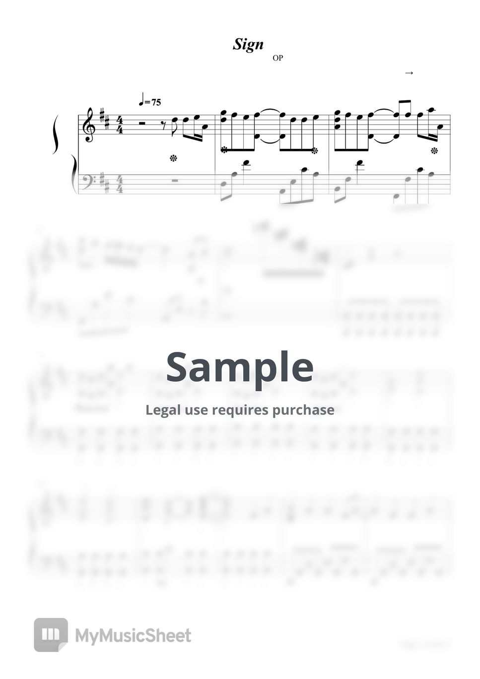 FLOW - Sign (《火影忍者疾风传》OP6-教学曲) 악보 by Yilun
