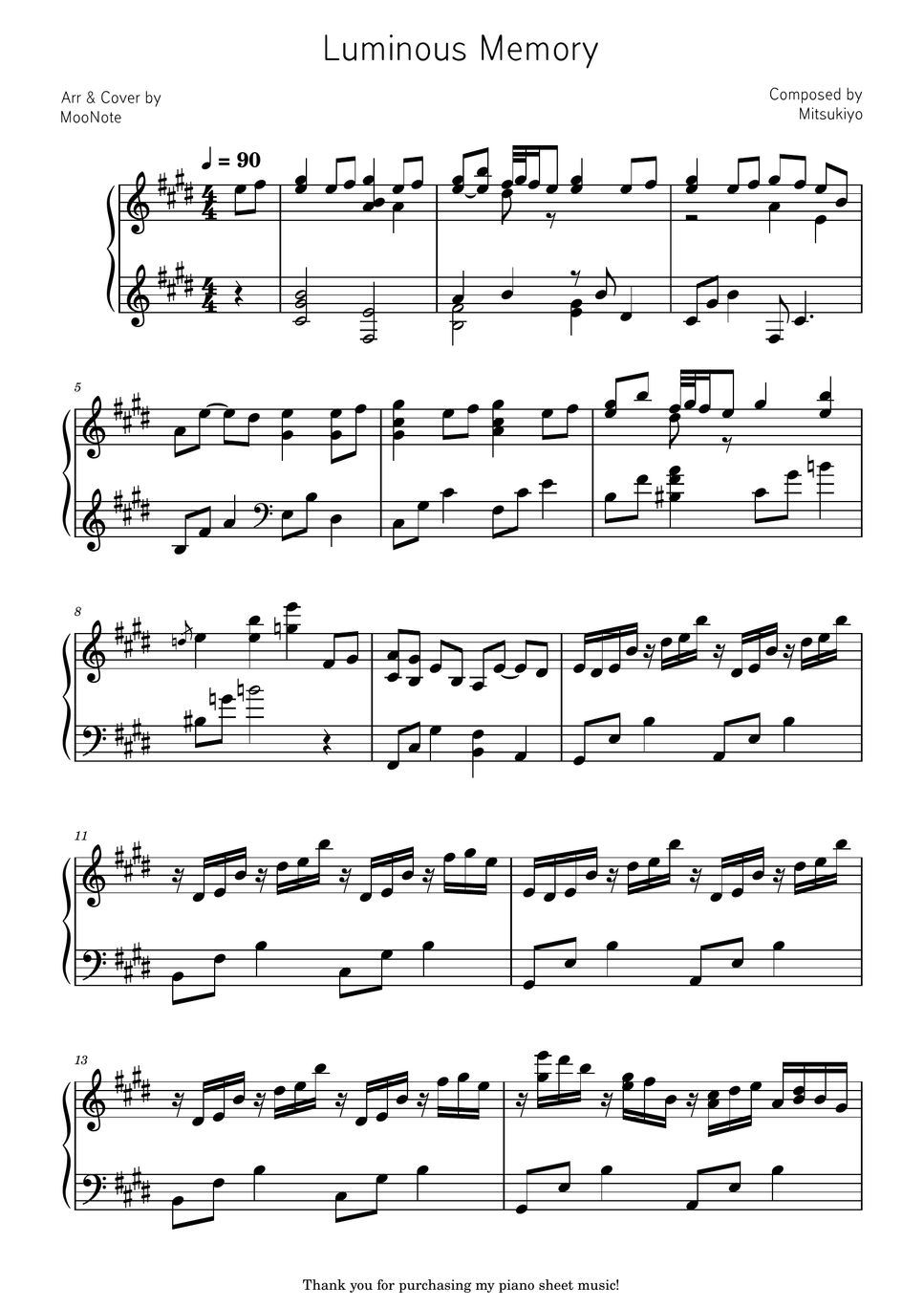 Mitsukiyo - Luminous Memory Sheets by MooNote