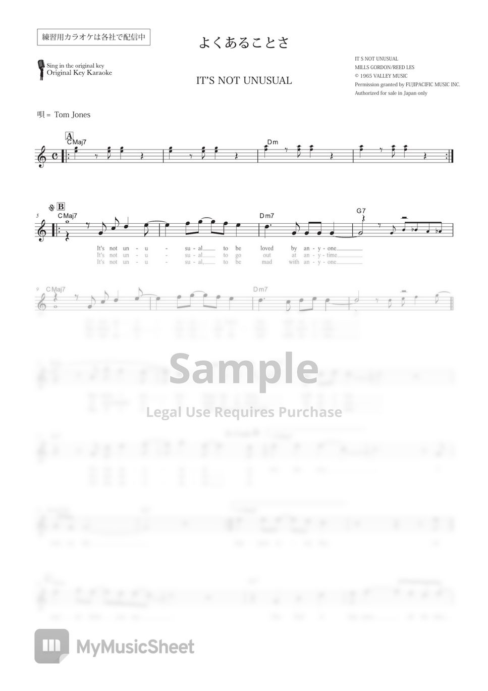 linda scott - It’s Not Unusual ((Original Key）) Sheets by Far East ...