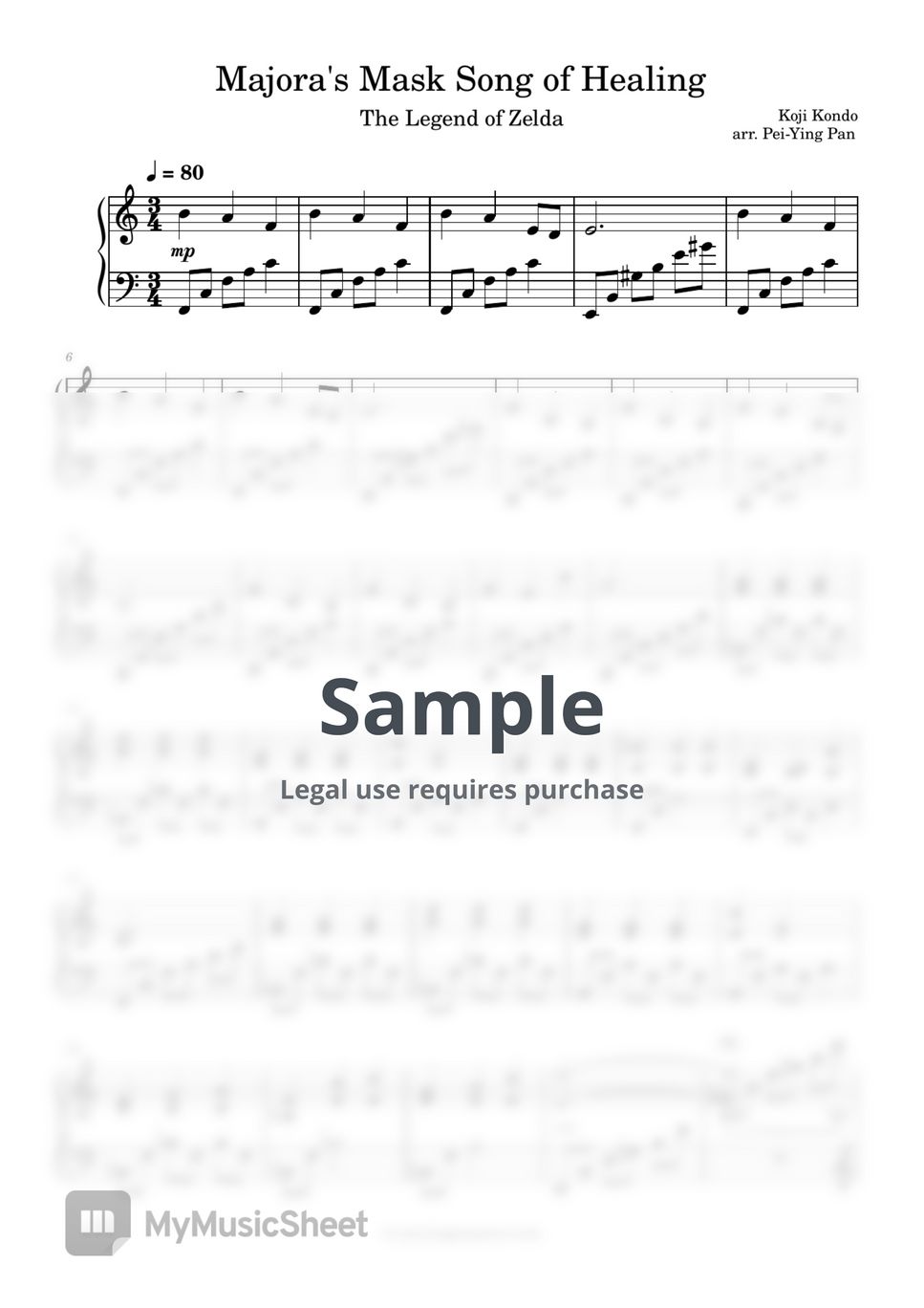 The Legend of Zelda - Majora's Mask Song of Healing Sheet Music by Pei-Ying Pan