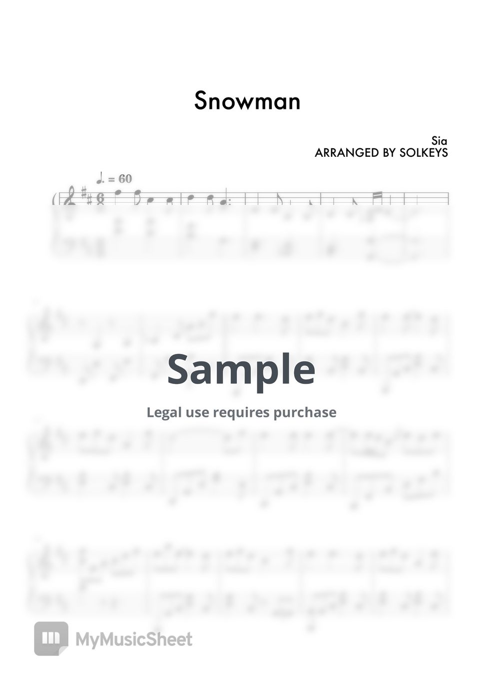Sia - Snowman Sheets by SolKeys