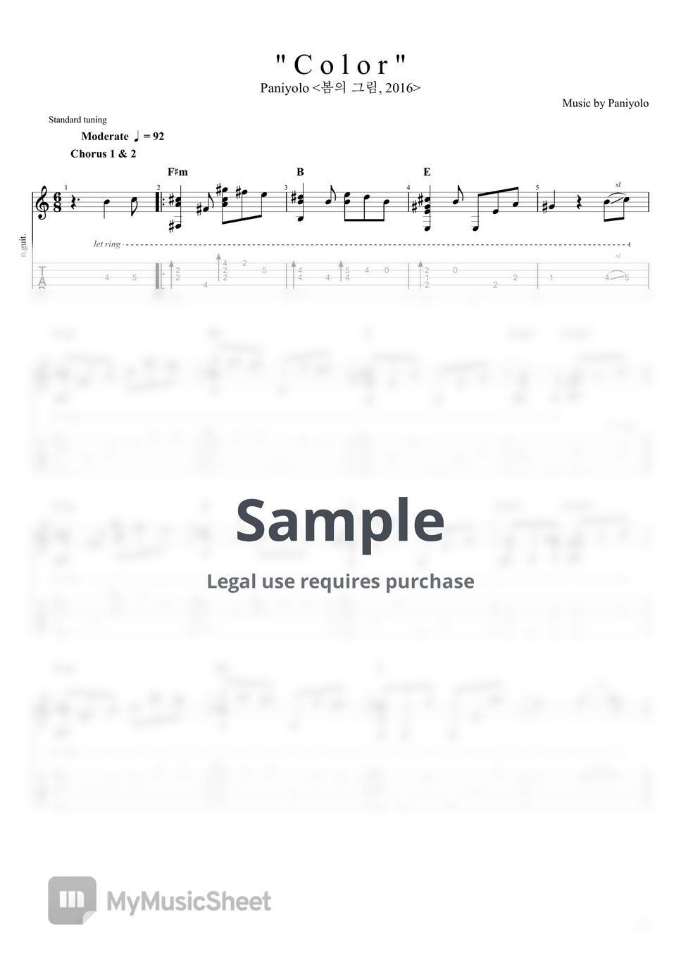 Paniyolo - Color (カラー) TAB+1 pent. by jazzy1120