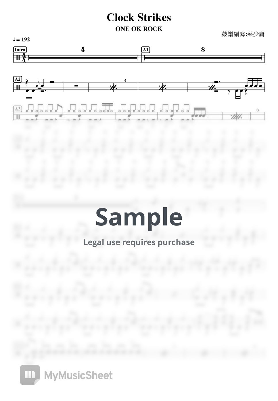 ONE OK ROCK - Clock Strikes Sheets by DrummerFrank