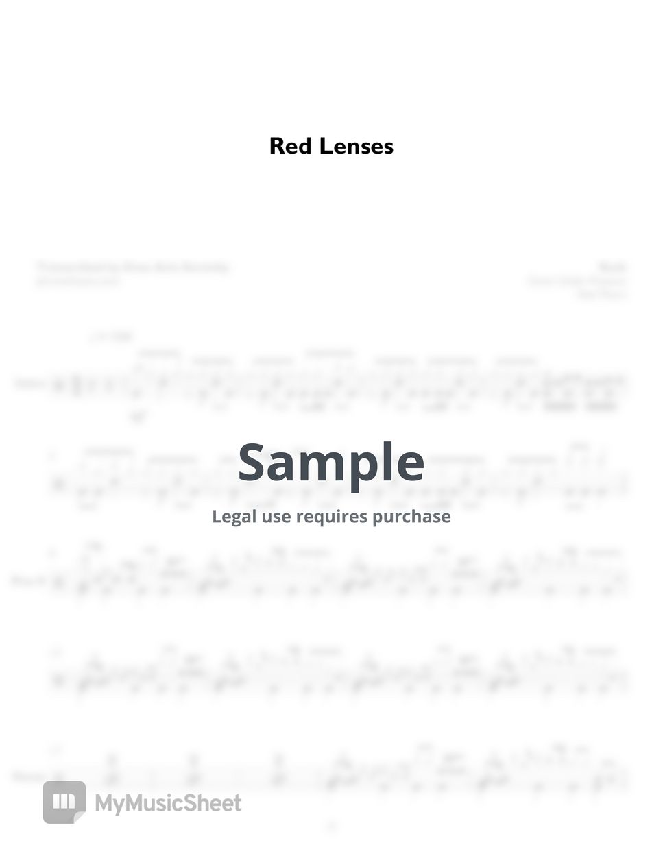 Rush - Red Lenses Sheets by Jaslow Drum Sheets