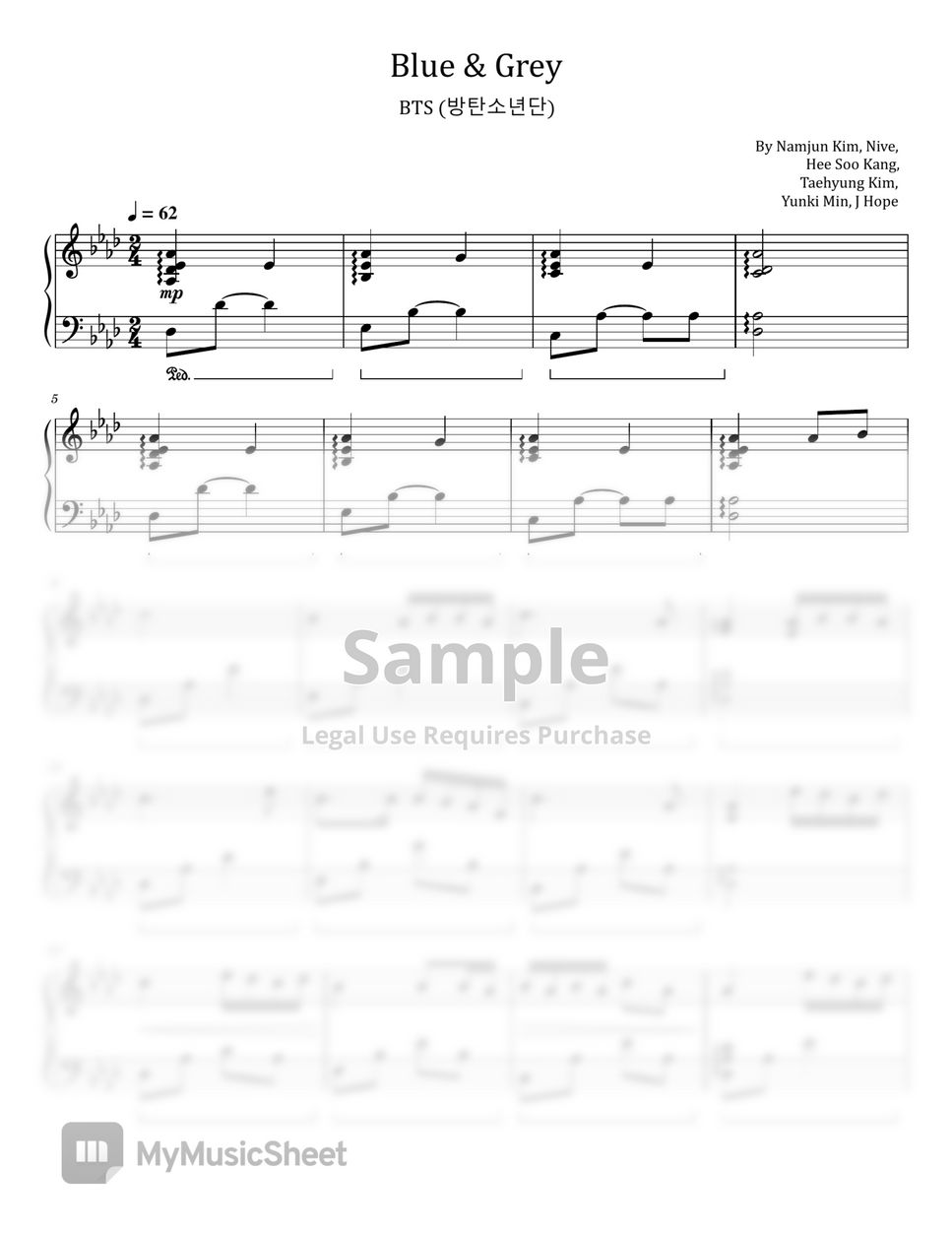 Namjun Kim, Nive, Hee Soo Kang, Taehyung Kim, Yunki Min, J Hope - Blue ...