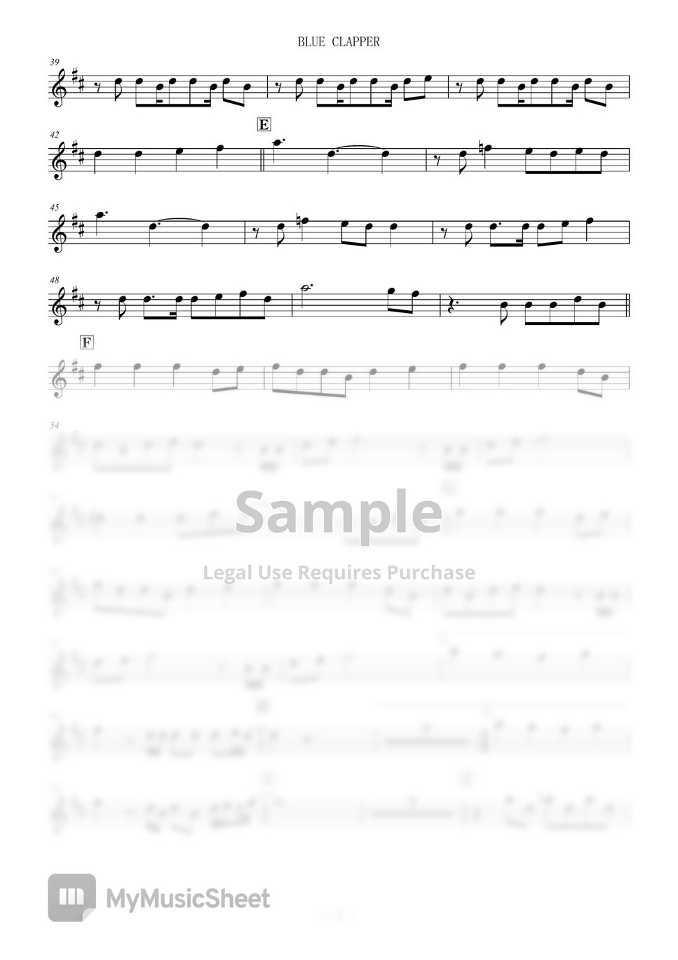 Hololive - BLUE CLAPPER (inE♭) แผ่น by Hamanasu sax