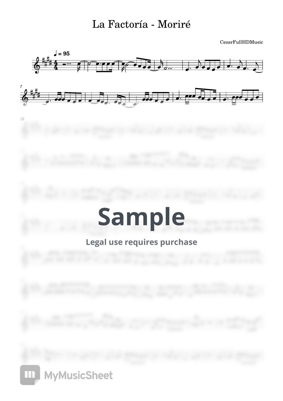 La Factoría - Moriré Sheets