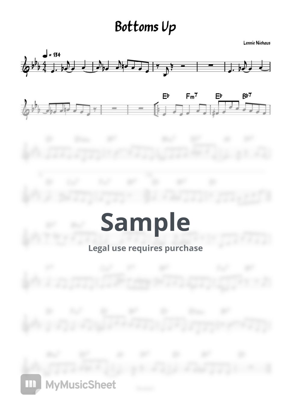 Lennie Niehaus - Bottoms Up Sheets by Won, Jong Hwa