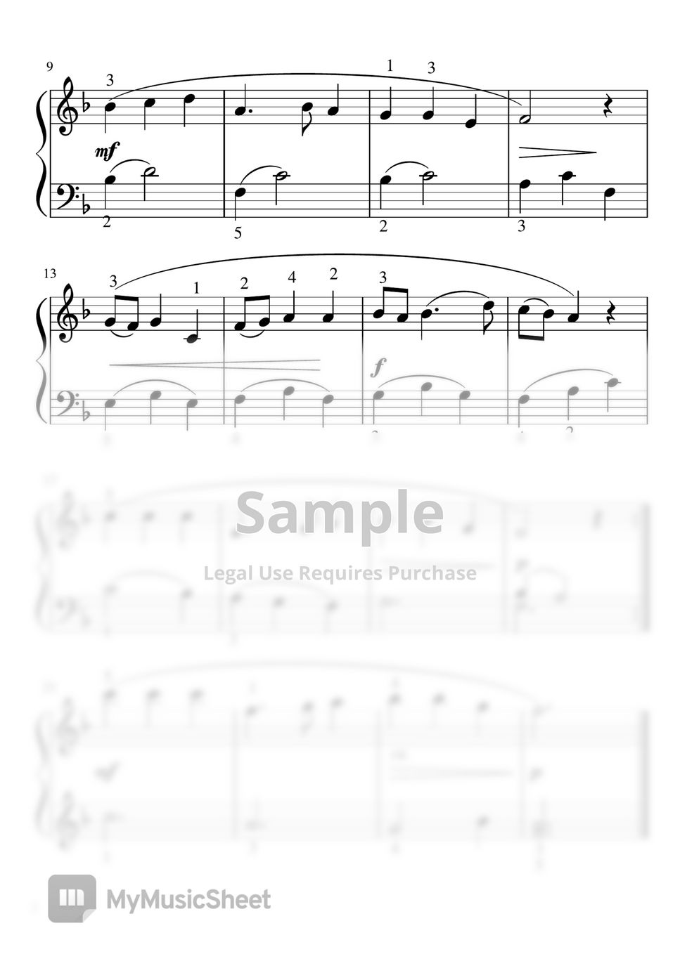 Furusato (Fdur・Piano solo beginner) Sheet Music by pfkaori