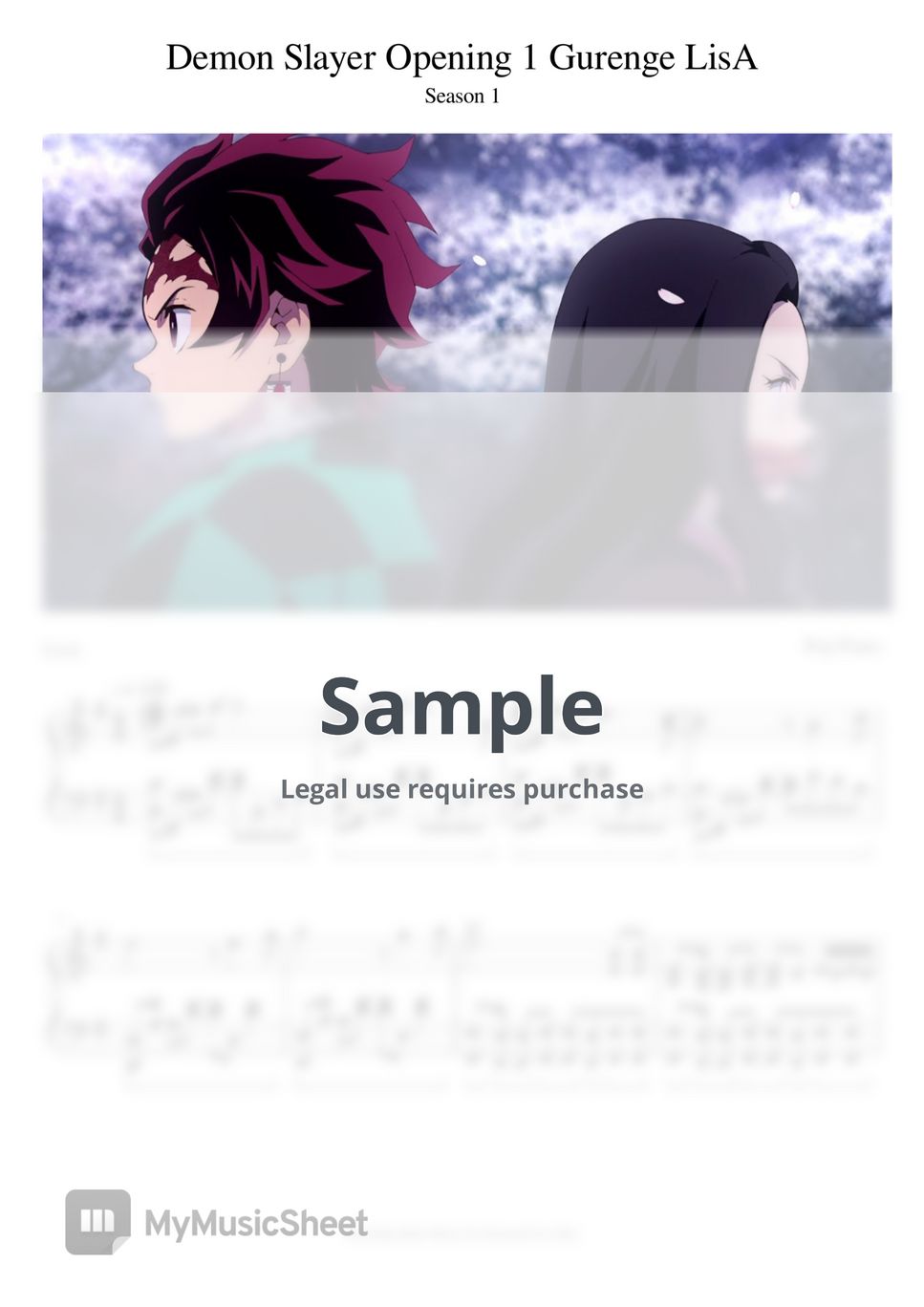 Demon Slayer - Gurenge (LiSA) 악보 by Pop Piano