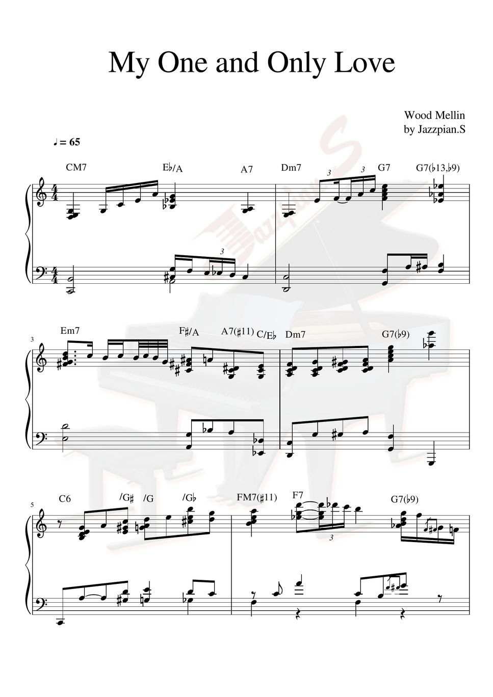 Wood Mellin - My One and Only Love (Jazz Ballad ver.) Sheet by Jazzpian.S