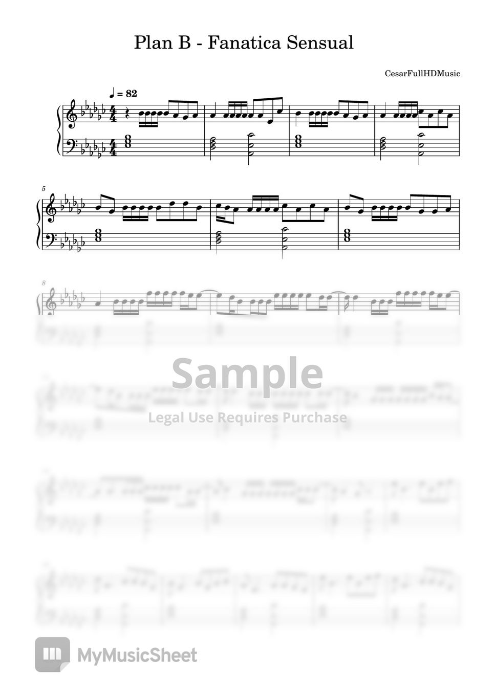 Plan B - Fanatica Sensual Sheet Music