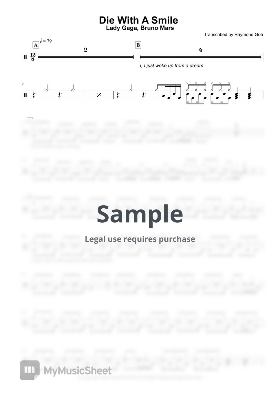 Lady Gaga, Bruno MArs - Die WIth A Smile Sheets by Raymond Goh