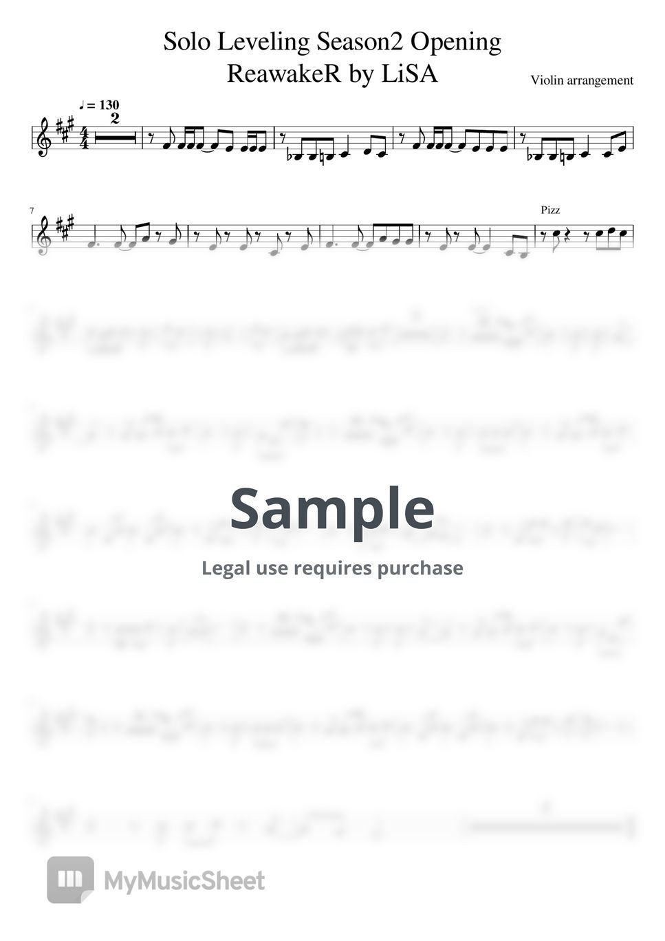 LiSA - Solo Leveling Season2 - OP "ReawakeR" LiSA - Violin Arrangement ...