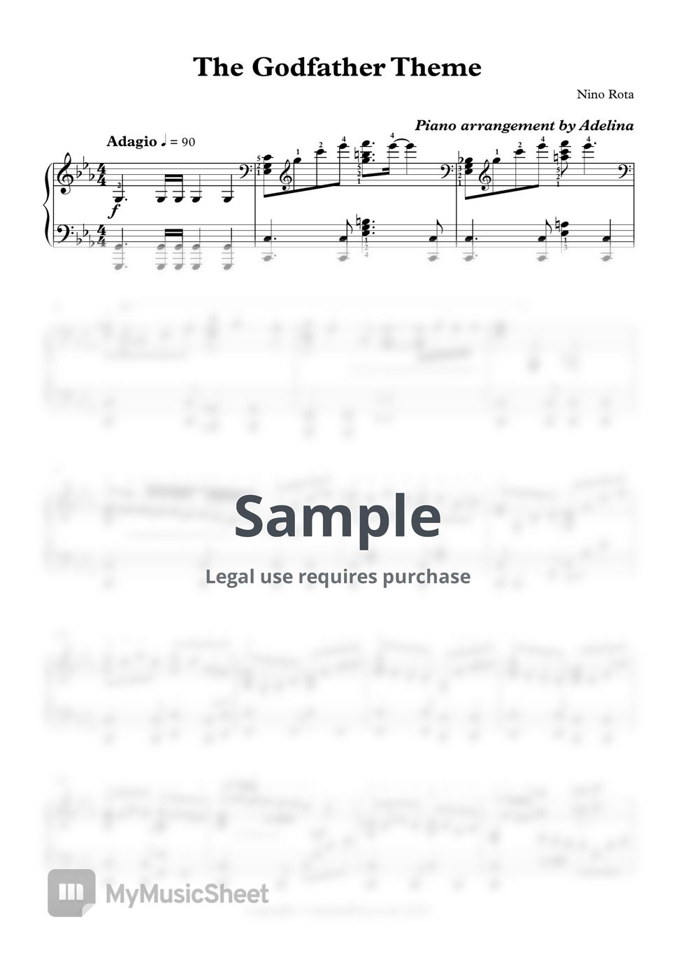 Nino Rota - The Godfather Theme Sheets by Adelina Piano