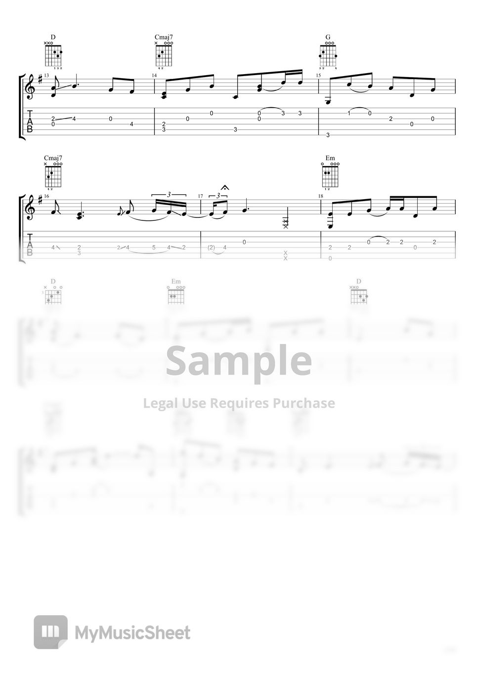 AURORA | Fingerstyle Guitar - Runaway Sheet Music by Kenneth Acoustic