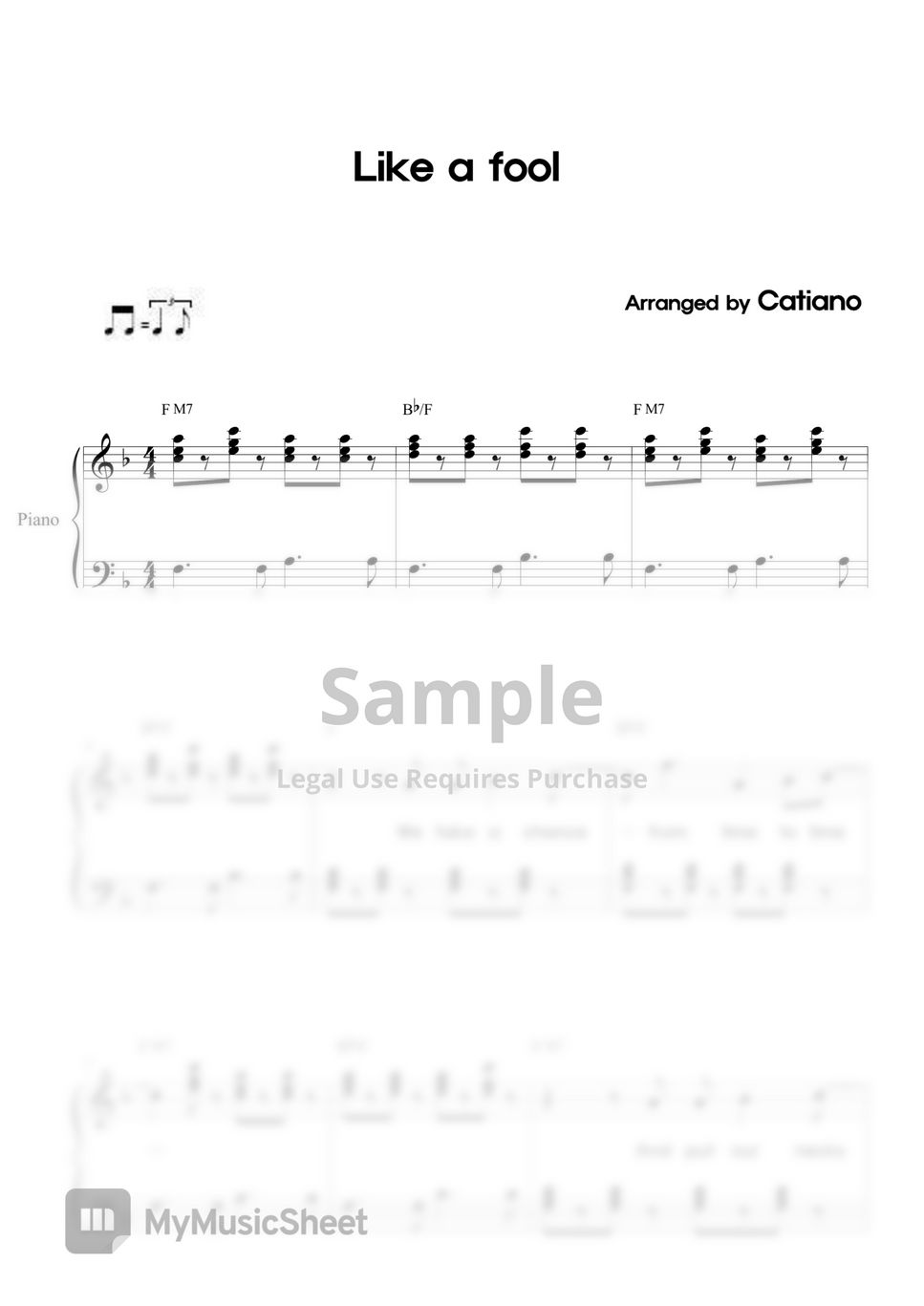 Like a Fool - Keira Knightley 曲谱