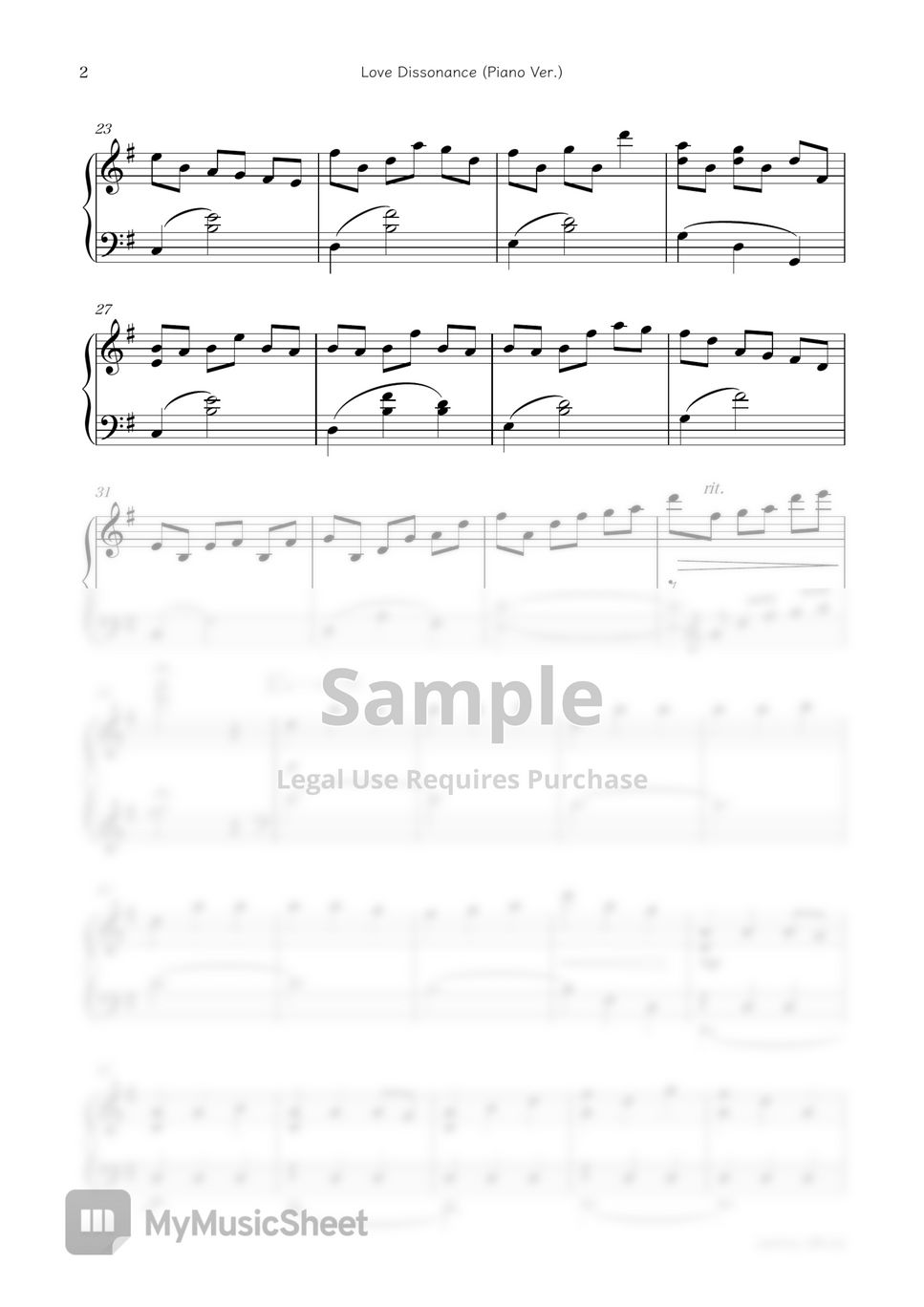 "Love Dissonance (純愛ディソナンス)"OST - Love Dissonance (Piano Ver.) 악보 by sammy