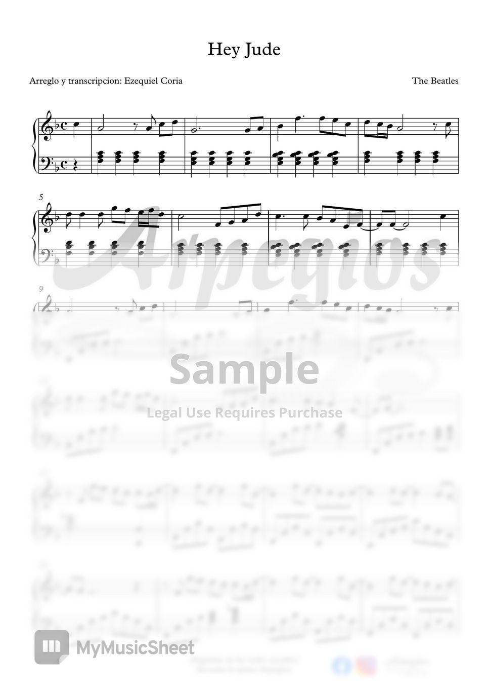 The Beatles - Hey Jude Sheets by Ezequiel Coria