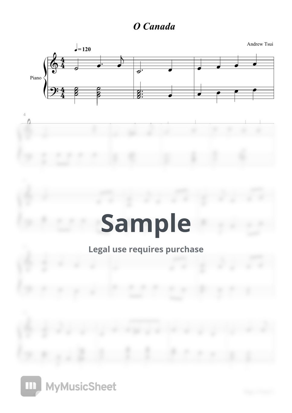 Calixa Lavallée - O Canada (The National Anthem of Canada) โน้ตเพลง by ...