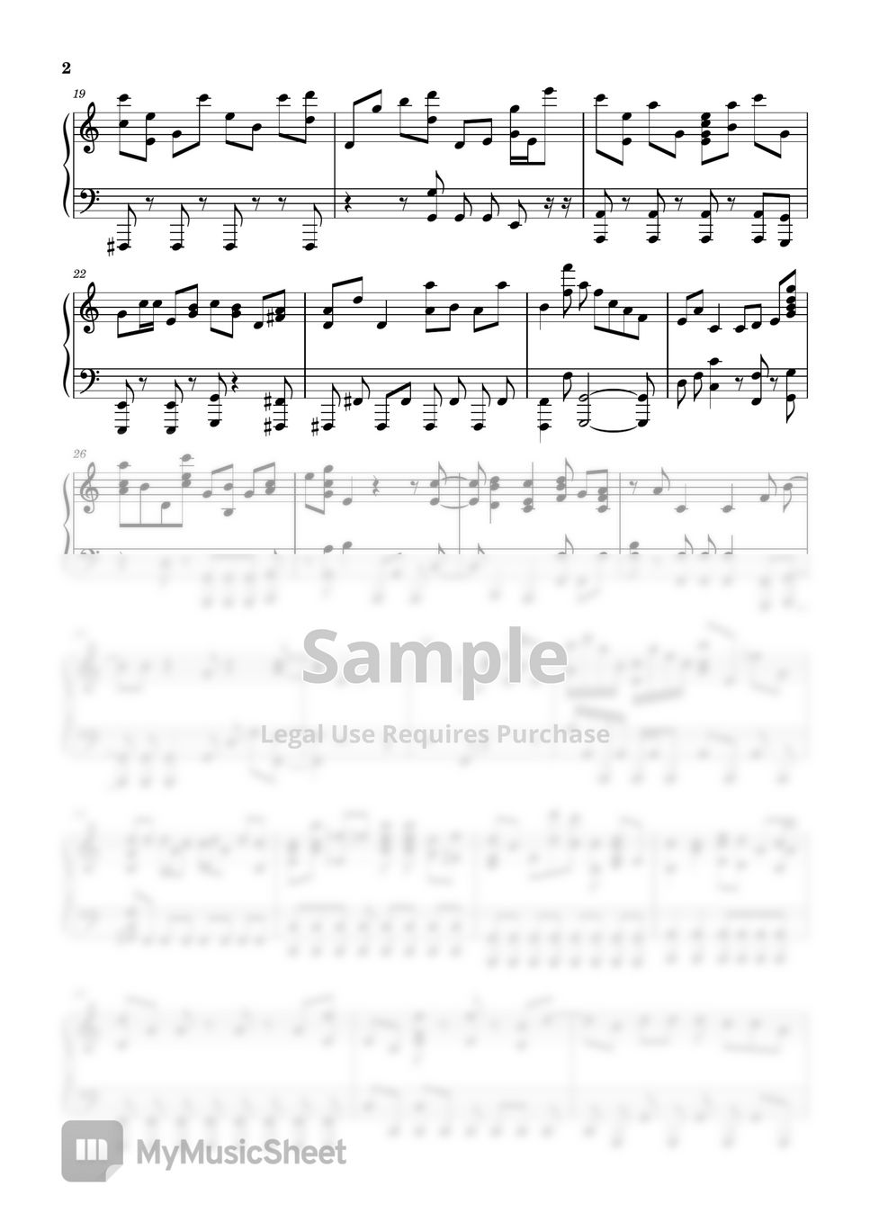 BUILD DIVIDE #FFFFFF CODE WHITE - GOLD Sheet Music by Anime Piano Tutorials