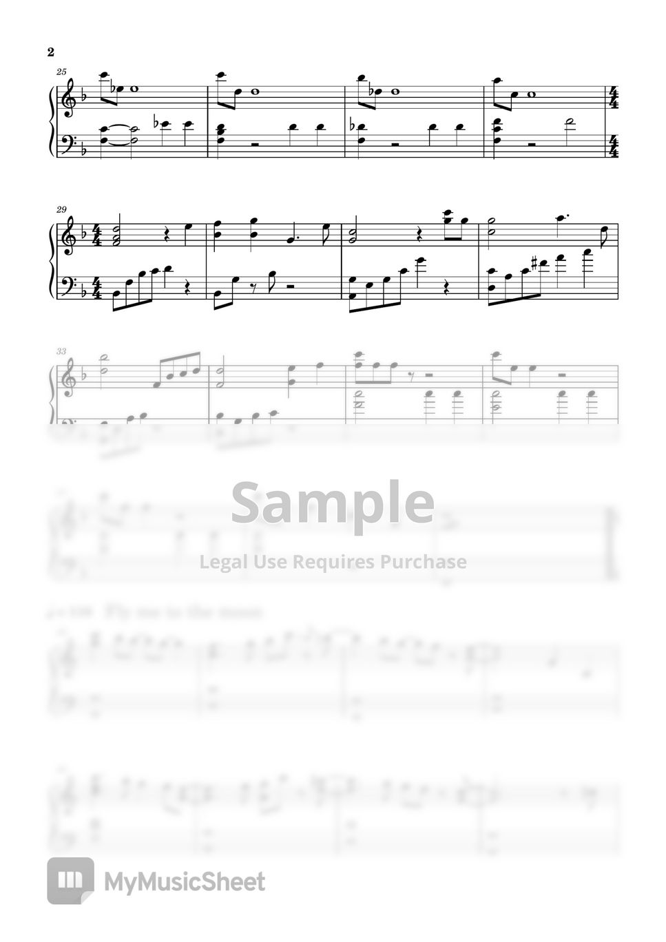 Squid game OST - Fly me to the moon ，I remember my name (Piano) Sheets by OhMyJohny