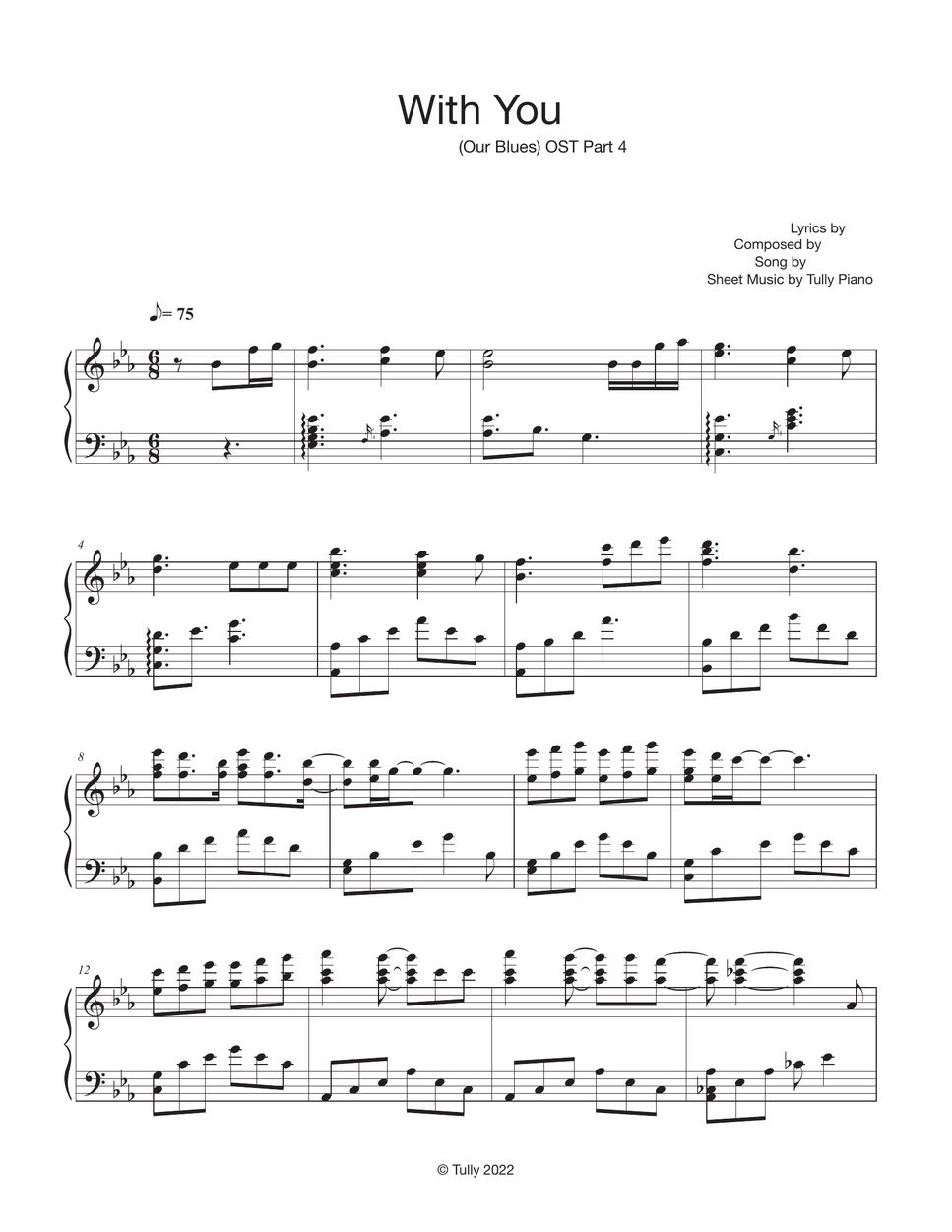 Jimin & Ha Sung-Woon - With You Partition musicale by Tully Piano