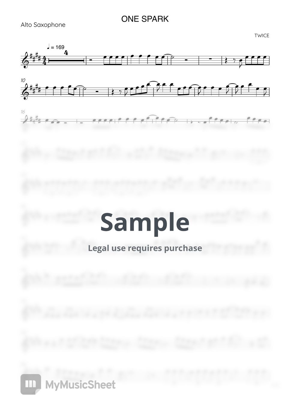 TWICE - ONE SPARK 악보 by JL