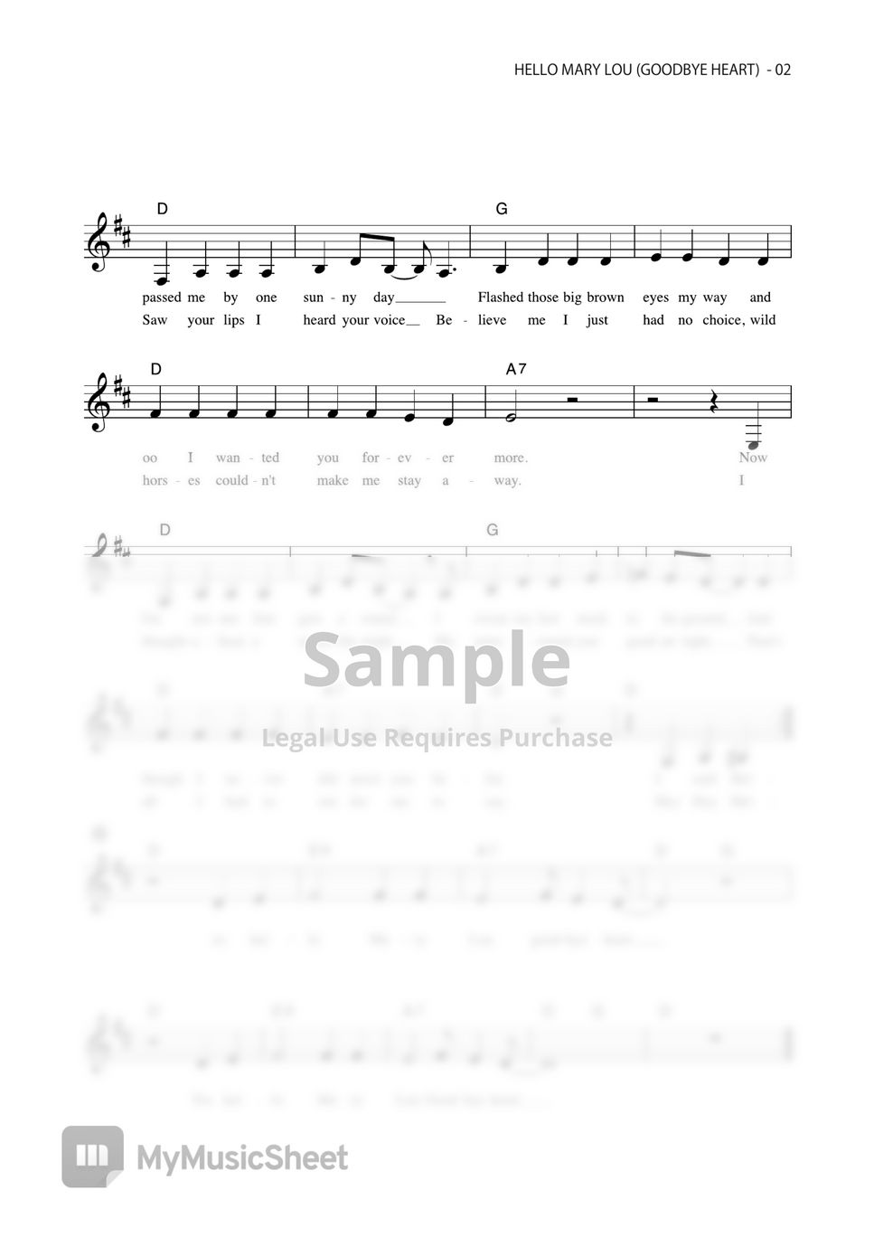 HELLO MARY LOU (VOCAL MAGAZINE) Sheets by Far East Island Record