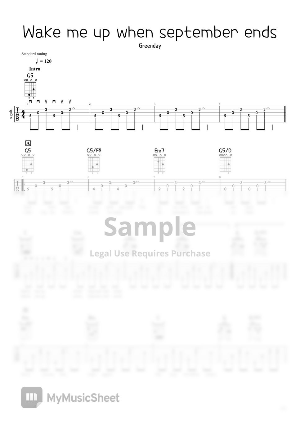 Green day - wake me up when september ends Sheets by chase cho