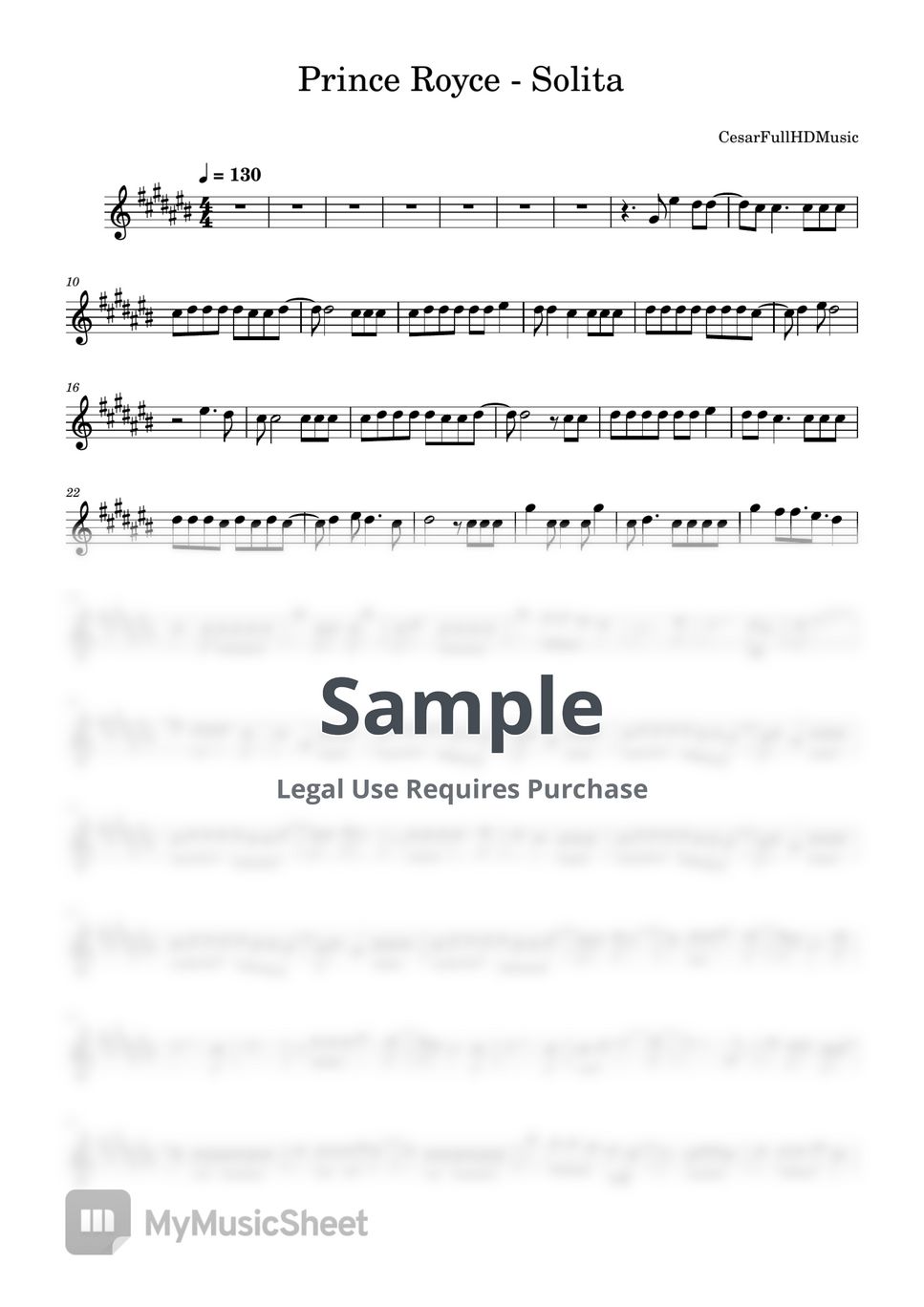 Prince Royce - Solita Sheets
