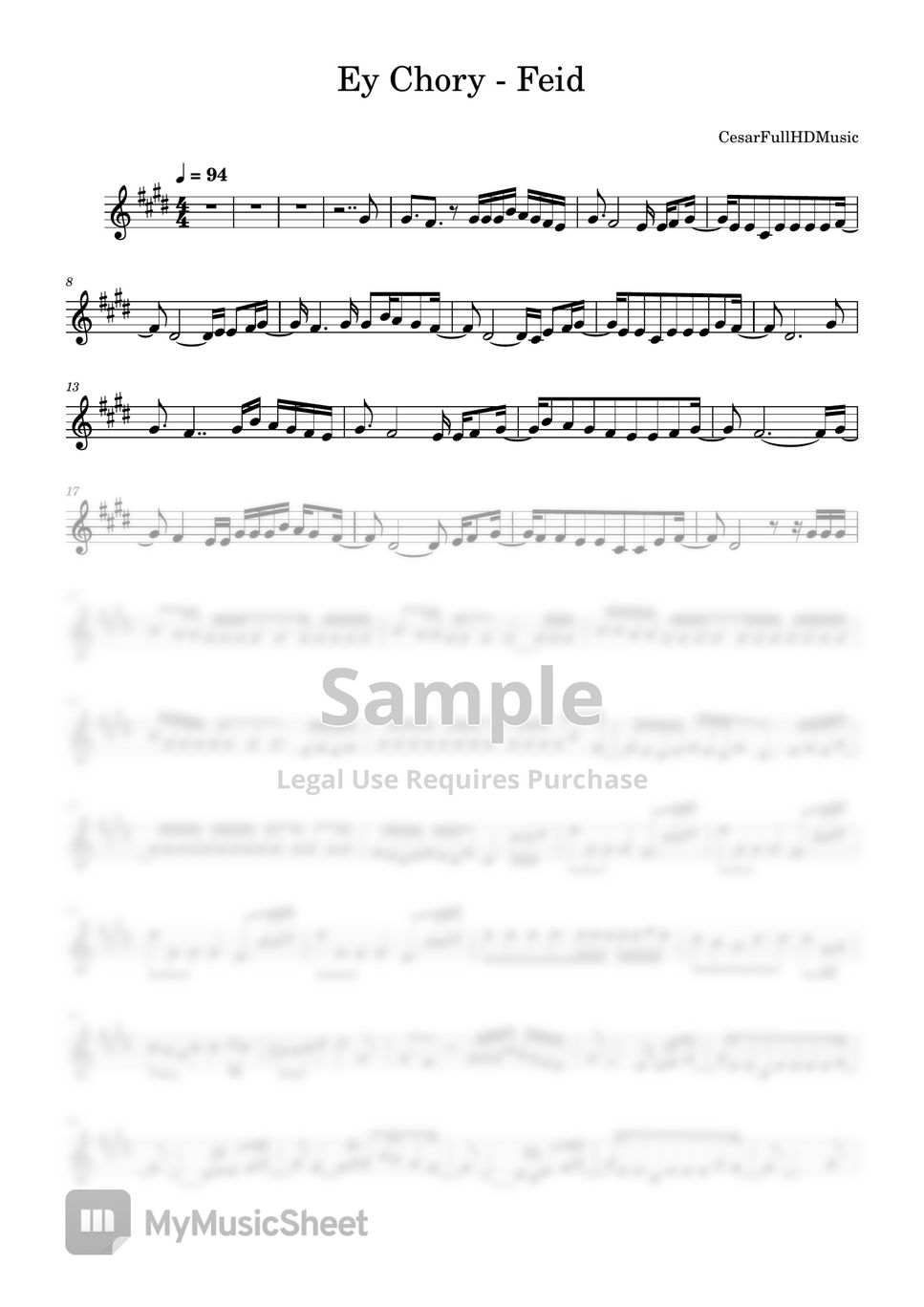 Feid - Ey Chory Sheet Music