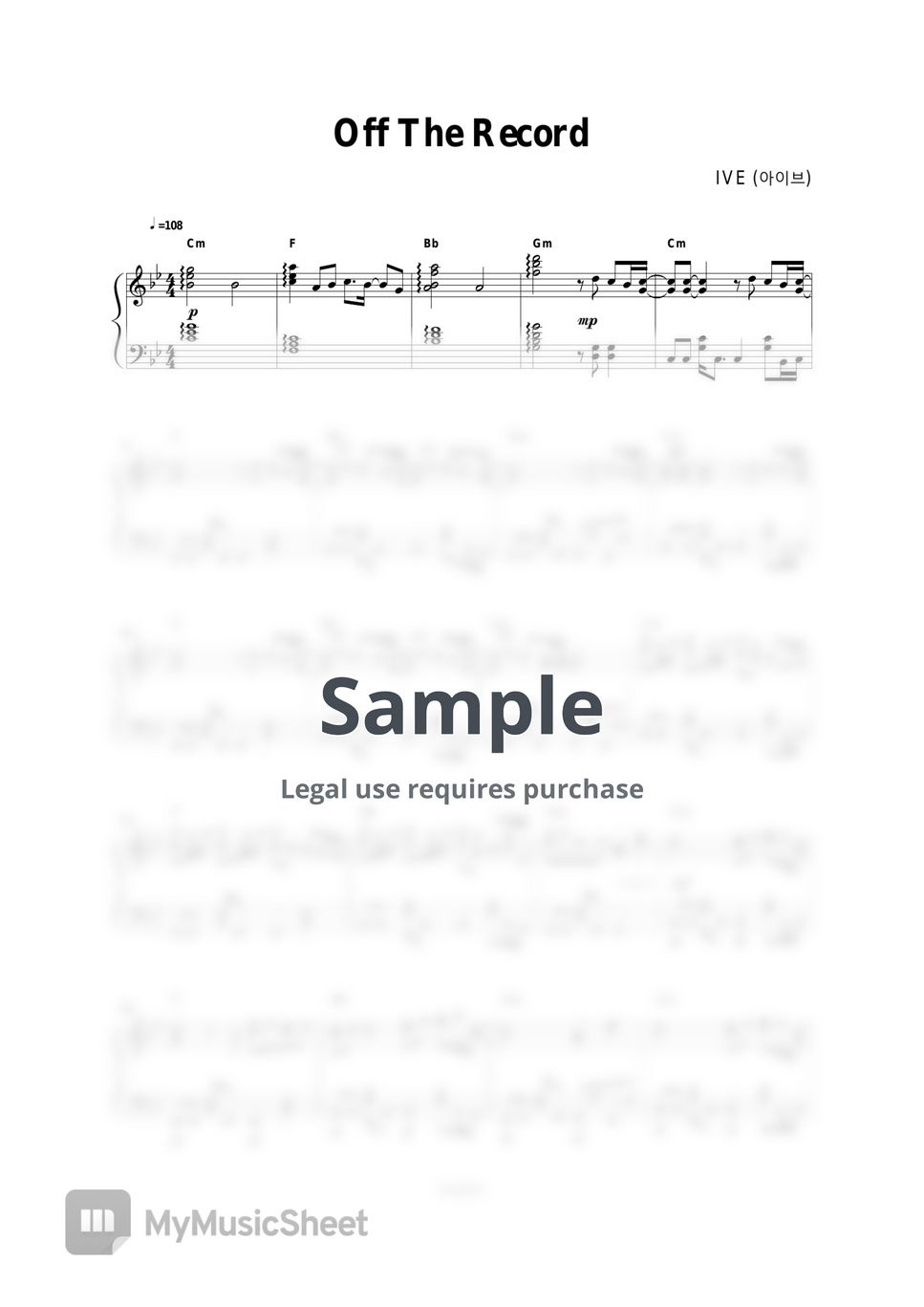 IVE (아이브) - Off The Record Sheets by Dopiano