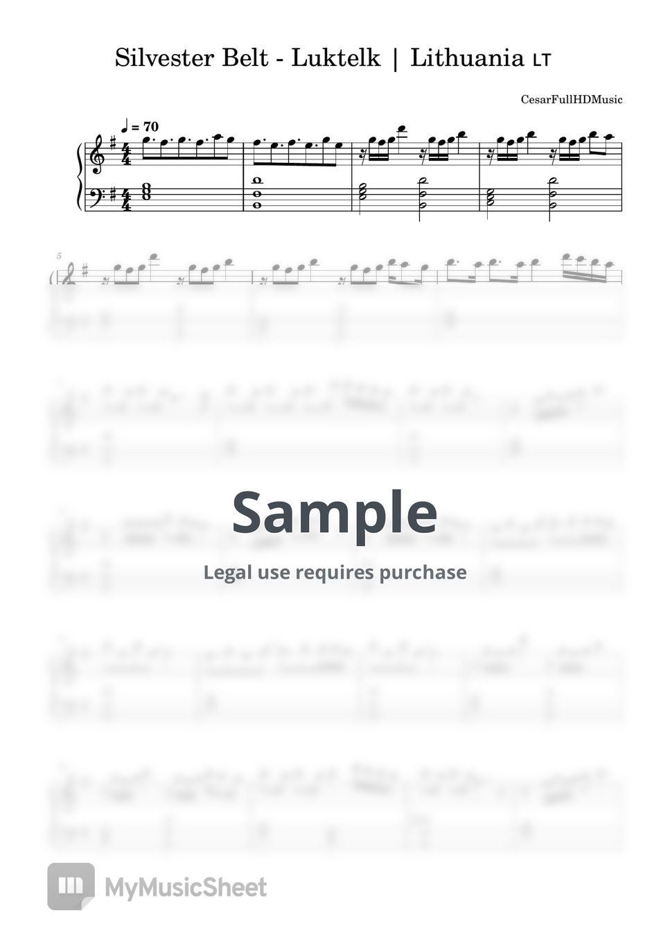 Silvester Belt - Luktelk - Lithuania 🇱🇹 | Eurovision 2024 Sheets