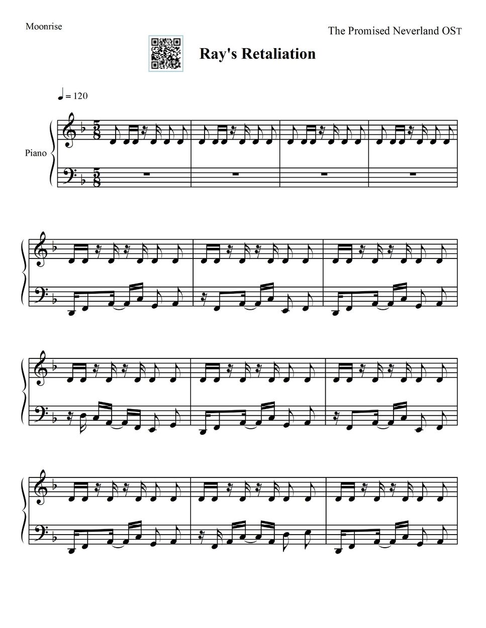 The Promised Neverland OST - Ray's Retaliation Sheet by Moonrise