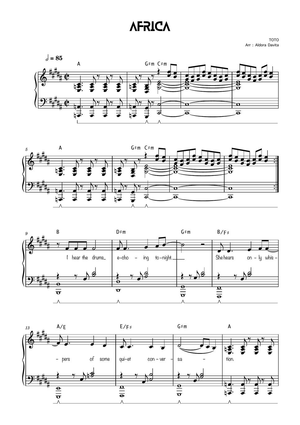 TOTO - Africa Sheets by Aldora Davita