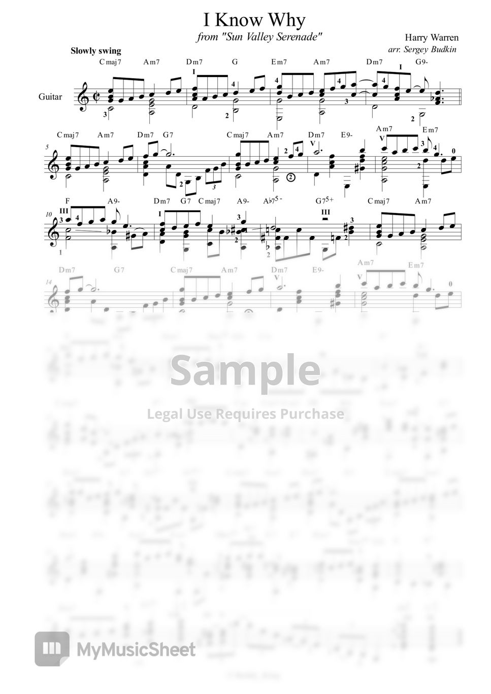 Sun Valley Serenade - I Know Why Sheet by Buddy_King
