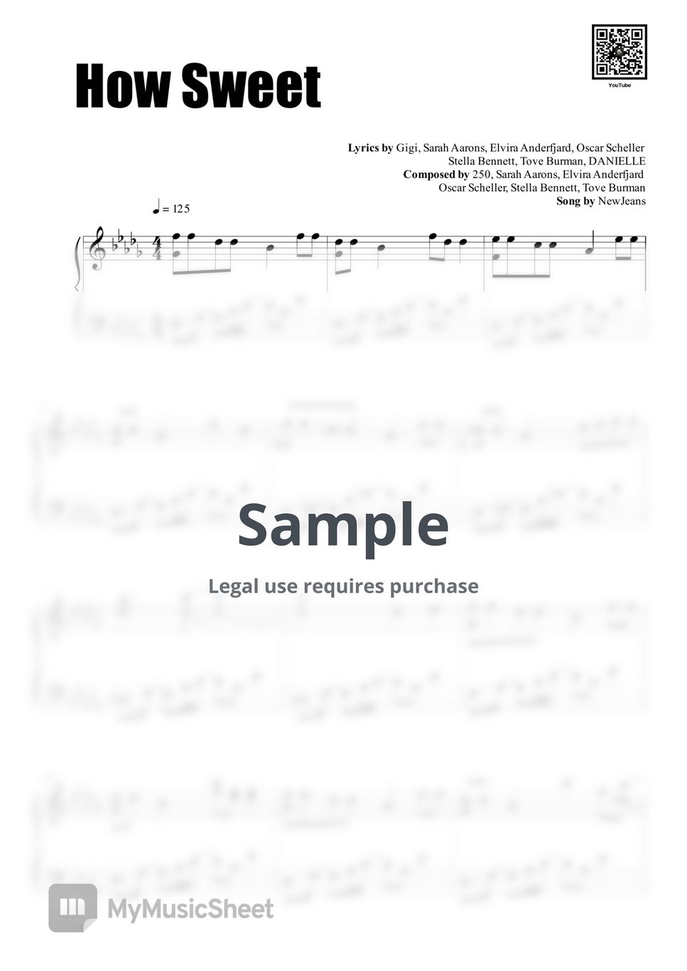 뉴진스 - How Sweet Sheets by 한뼘피아노