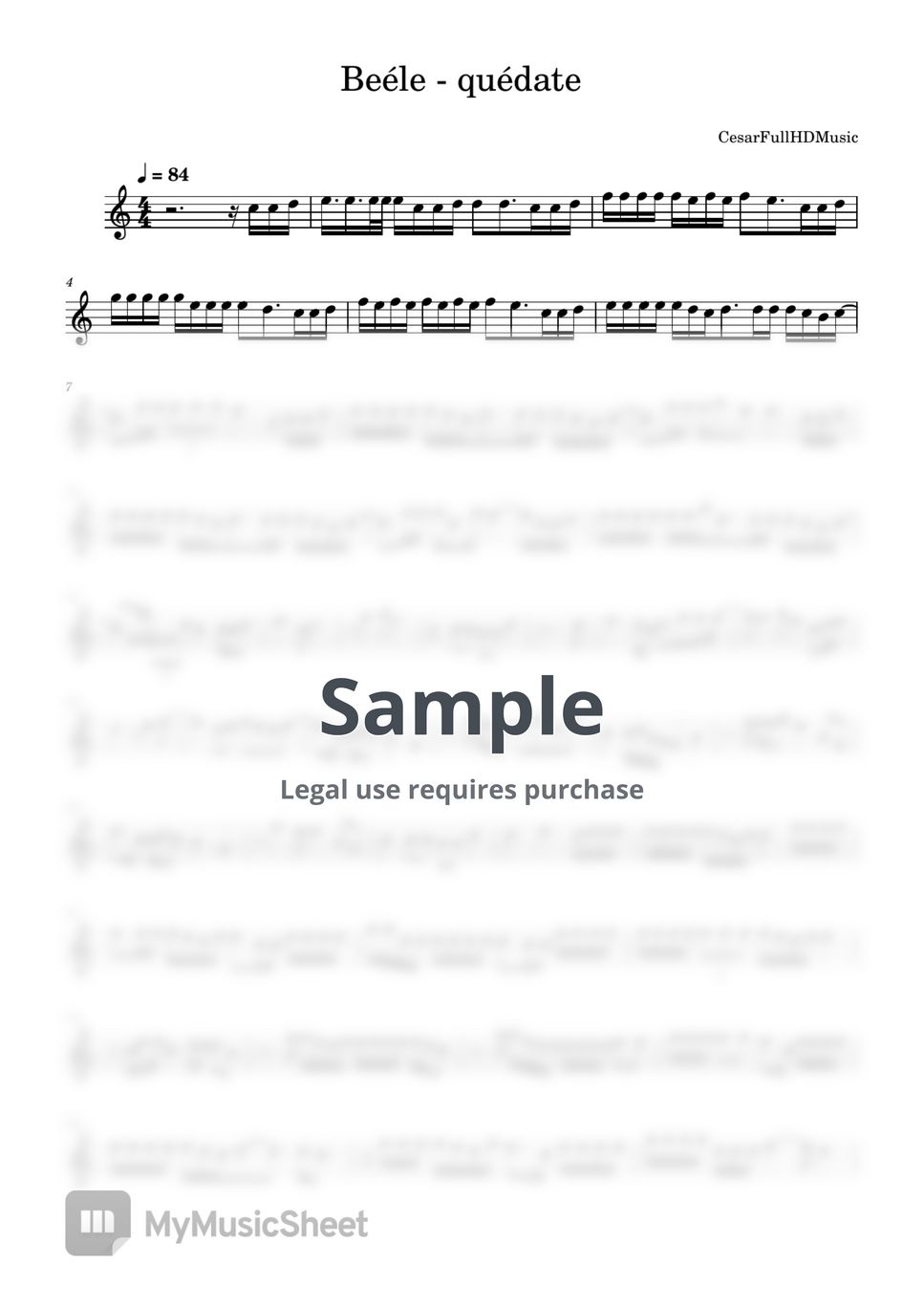Beéle - quédate Sheet Music