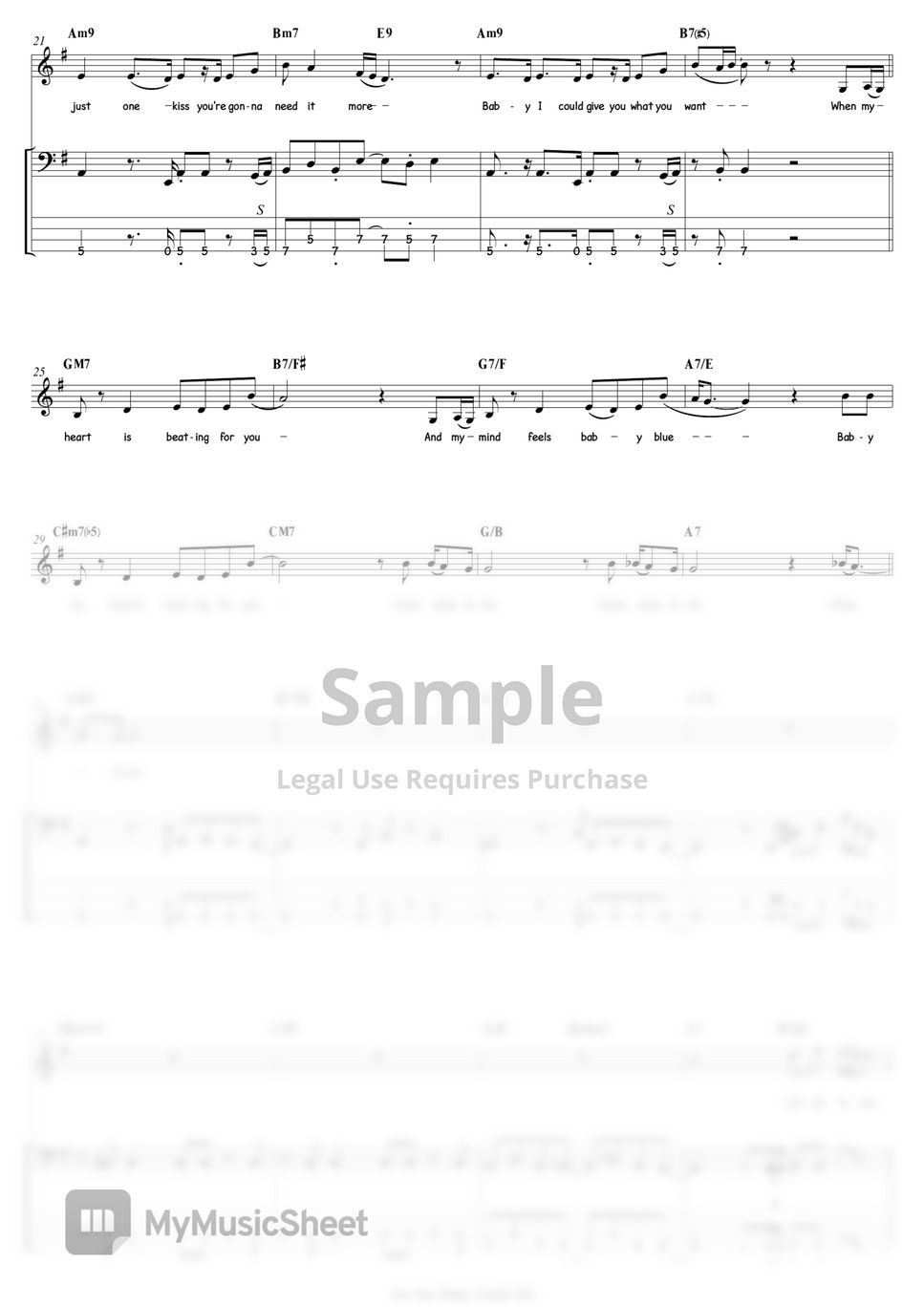 Lee Hi - For You (Feat. Crush) | Bass / Backing Track Sheets