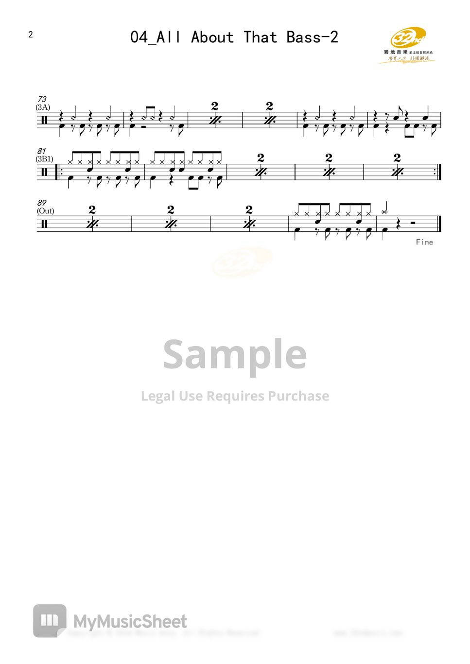 Meghan Trainor - all about that bass Sheet by 張文光