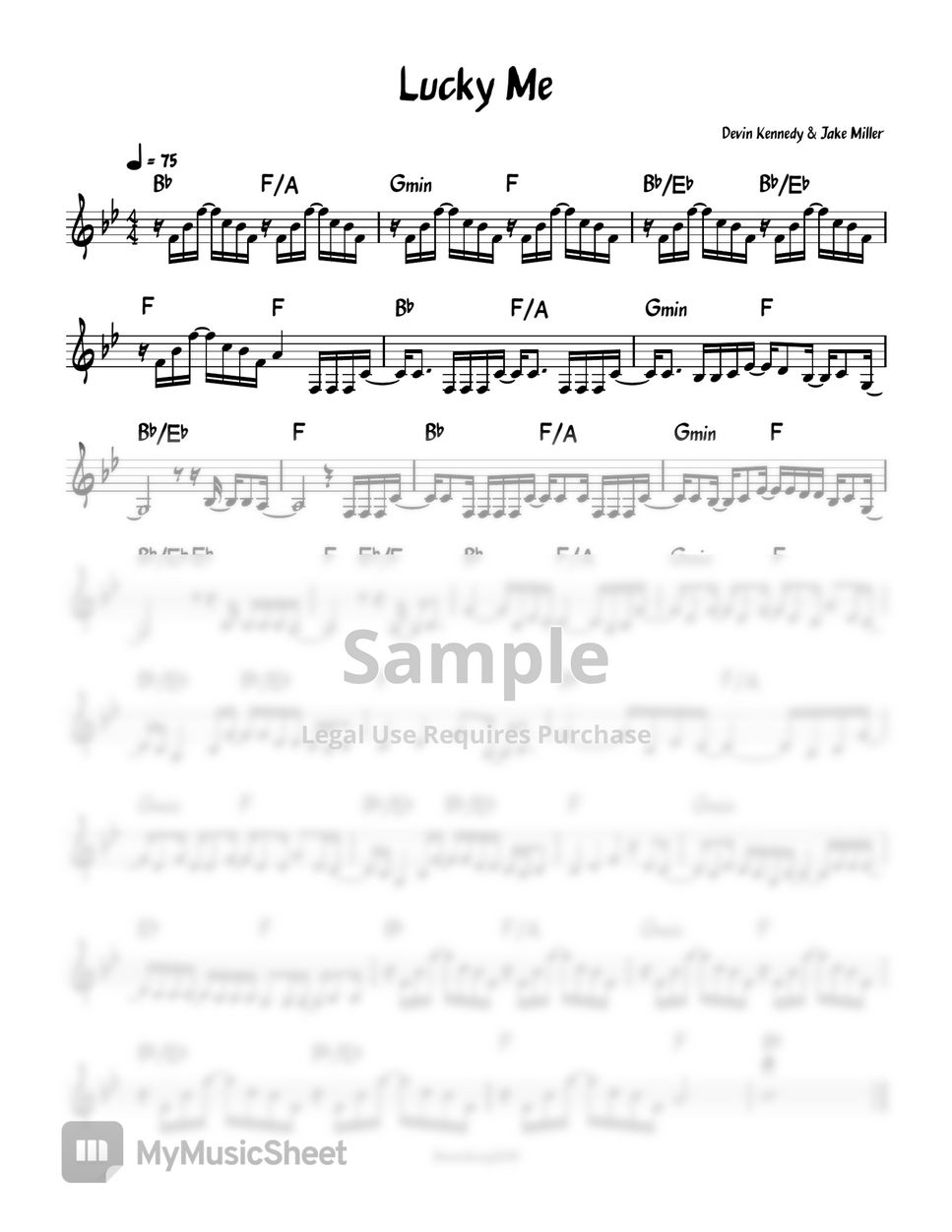 Jake Miller - Lucky Me (The proposal) (Lead sheet) 악보 by Bonnie Kong