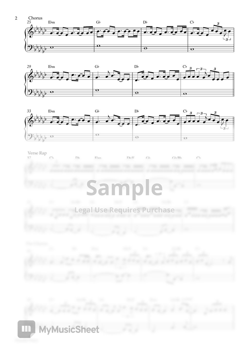 BLACKPINK X PUBGM - Ready For Love ((EASY Piano Sheet | 2 keys: in Gb & G)) 악보 by Pianella Piano