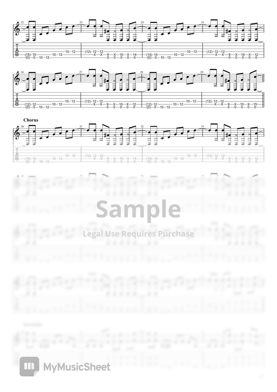 라디오헤드 (Radiohead) - Bodysnatchers (Rhythm Guitar) TAB by 대충기타 DCGuitar