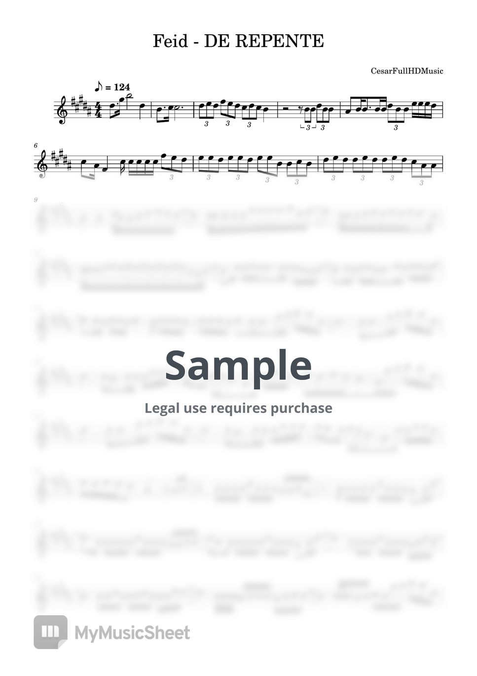 Feid - DE REPENTE Sheets