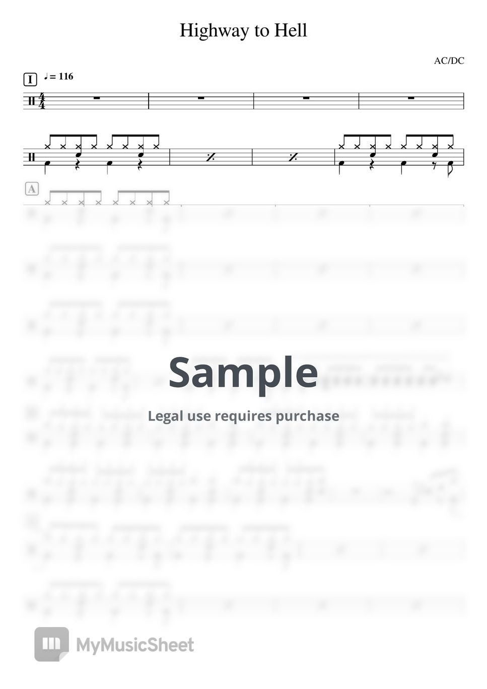 AC/DC - Highway to hell Sheets by YumD
